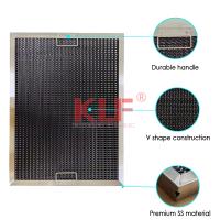 China Commercial Kitchen Canopy with High Efficiency Honeycomb Grease Filter for High Temperature Resistance and Easy Clean Range Hood Part for sale