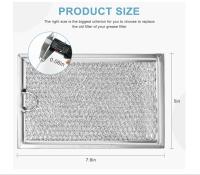 China Customized Size Washable Aluminum Foil Mesh Microwave Filter with Large Oil Capacity for sale