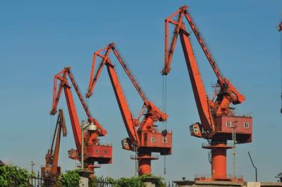China 5.0 To 60 Ton Screw Lever Luffing Boom Tower Crane For Port Terminal for sale