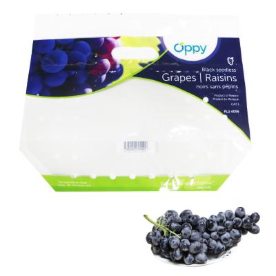 China Luxury Breathable Product Packaging Bag Zipper Perforated Packaging Bag Plastic Fruit Grape Bag For Supermarket for sale