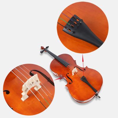 China China Hand Made  Professional Wholesale Glossy Varnishing 4/4 Cello The panels are  made of solid spruce wood for sale