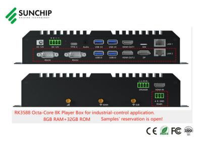 China Android 13 Edge Computing Player Box RK3588 Industrial ARM Board 8K Octa Core Dual 1000M  RS485 RS232 Media Player for sale