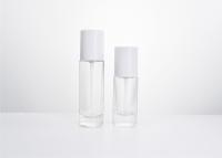 China Cosmetic Packaging 30&50ML  Essential Clear Glass Fine Mist Pump Bottle with Overcap High Quality Supplier for sale