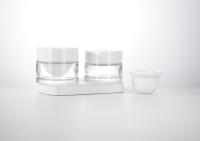 China 30ML 50ML Refillable Double Wall Glass Cosmetic Jar with Customizable PP Inner Jar and Cap For Skincare Cream,Mask for sale