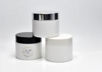 China Custom 2OZ 60ml Cylinderic Milk Glass Cosmetic Containers, Primary Glass Skin Care Packaging For Face Cream, Facial Mask for sale