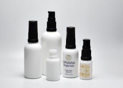 China Serum CBD Essence Oil Opal White Glass  Bottles With Pump Spray, Medical Skin Care Glass Primary Packaging For Skincare for sale