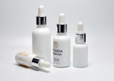 China ES-D435B(1), opal white glass essence oil dropper bottles, cosmetic opaque glass bottle for CBD oil or pharmacy products for sale
