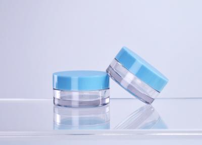 China Thick Wall clear transparent Recyclable Plastic PET Cosmetics Jar 0.5OZ For Eye Face Cream With Classic Cylinder Shape for sale