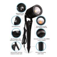 China Outdoor LED Garden Spot Light 6W COB LED 3000K 12V Aluminum Body CRI 85 15Degree Beam Angle for sale