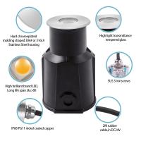 China Swimming Pool Underwater Lights Mini Recessed 1W 2W LED IP68 3000K Single Color 12V/24V DC Voltage for sale