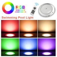China Waterproof PAR56 LED Pool Light 316SS Housing Ultra Thin 7.5mm Resin Filled Wall Mounted 230MM 18W 25W DC AC12V for sale