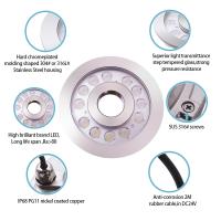 China LED Fountain Light Color Changing IP68 Underwater 24W RGB3in1 With 2 Meter Cable for sale