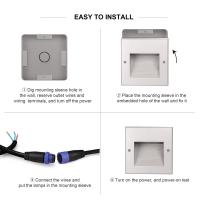 China LED Recessed Wall Light IP65 Waterproof Square DC12V AC220V Voltage Customized Design For Staircase for sale