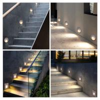 China High Power Recessed LED Wall Lamp IP65 Aluminum Body Square Shape DC 24V 1W 2W 3W LED For Corridor for sale