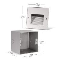 China IP65 DC12V DC24V LED Recessed Wall Light Square Aluminum Osram SMD2835 Size 120*120MM for sale