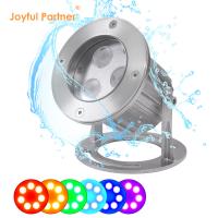 China IP68 RGB LED Underwater Spot Light Stainless Steel 316L DC24V 3*2W LED Warm White With Mounting Base for sale