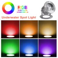 China IP68 RGB LED Underwater Spot Light Stainless Steel 316L DC24V 3*2W LED Warm White With Mounting Base for sale