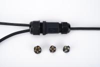 China IP68 Quick Connector Waterproof 1 In 2 Out Black Color  For Underground Cable Junction Box for sale