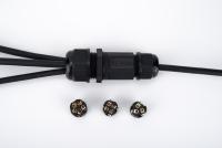 China IP68 Quick Connector Waterproof 1 In 2 Out Black Color  For Underground Cable Junction Box for sale