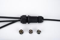 China IP68 Quick Connector Waterproof 1 In 2 Out Black Color  For Underground Cable Junction Box for sale