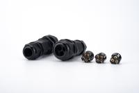 China IP68 Quick Connector Waterproof 1 In 2 Out Black Color  For Underground Cable Junction Box for sale