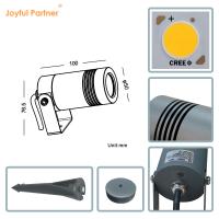 China 24V Garden Spike Lights DIA 50mm 6W CREE COB LED Aluminum Face Cover With Adjustable Beam Angle for sale