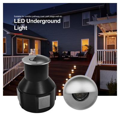 China IP67 Recessed Semi Shading Round RGB Warm White Side Emitting Underground Buried Inground Light for sale
