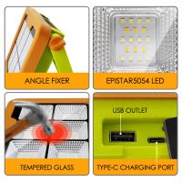 China Portable Led Work Solar Light 7200mAh Battery Rechargeable 5054 Epistar Led IP65 Waterproof With High Brightness for sale