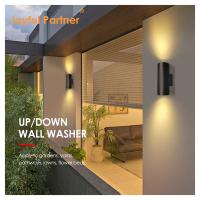 China Double Head Wall Lamp Waterproof Circular Emitting Up And Down Black Housing With Aluminum Alloy for sale