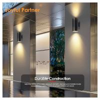 China Double Head Wall Lamp Waterproof Circular Emitting Up And Down Black Housing With Aluminum Alloy for sale