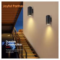 China Exterior Wall Mounted Light Extruded Aluminum Alloy 3000-6000K 18W 24W COB LED Black Housing Color for sale