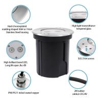 China Waterproof Underwater Led Light Stainless Steel 316 DC24V IP68 RGBW 4in1 With Asymmetrical Lens for sale