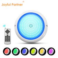 China Pond Swimming Pool Light IP68 Color Changing AC12V Resin Filled Flat RGB DIA180MM for sale