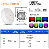 China Underwater Pool Light Epoxy Resin Filled Wall Mounted ABS Housing IP68 AC12V 18W DIA260mm for sale