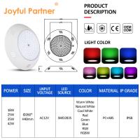 China IP68 Underwater Light Multicolor Remote Control ABS Housing Wall Mounted For Swimming Pool for sale