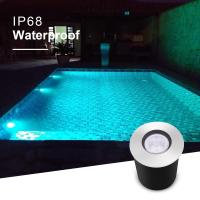 China Swimming Pool Lights Recessed DC12~24V 1W 2W Stainless Steel LED Single Color With ABS Black Box for sale