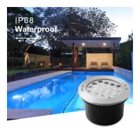 China Recessed Underwater Light DC24V 18W RGB 316 Stainless Steel IP68 with Remote and Transformer for sale