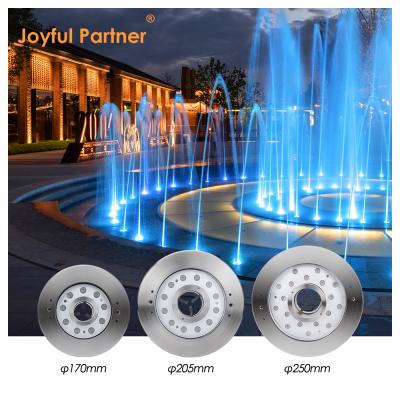 China LED Water Jet Fountain Lights Outdoor Waterproof Stainless Steel RGB DMX Round Ring for sale