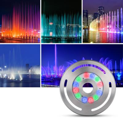 China LED Fountain Light Dimmable LED RGB Temperd Glass DC12V24V 12x3W RGB3in1 For Garden Application for sale
