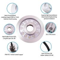 China Round Fountains Lights IP68 Stainless Steel DMX Control RGB DC24V 12W 24W 36W for sale