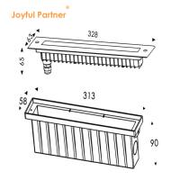 China Linear Underwater Led Lamp 316 Stainless Steel Front Cover IP68 High Lumen 328mm Length for Waterfall for sale