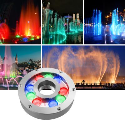 China DC24V DMX LED Fountain Ring Light RGB IP68 Waterproof 9W 18W 27W 3In1 For Pond Lighting for sale