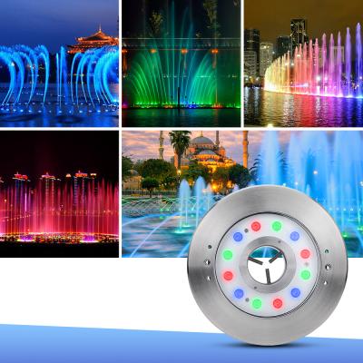 China RGB Color Fountain Led Light Widely Used Nozzle Stainless Steel 316 DC24 Volts With CE Certificate for sale