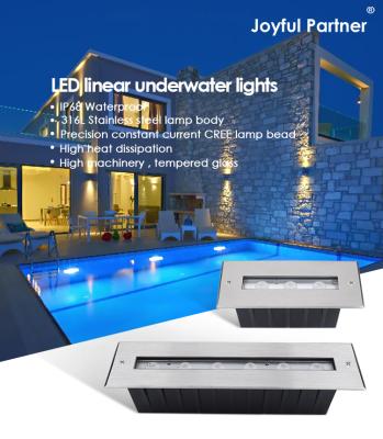 China IP68 Underwater Lighting RGB Color Stainless Steel 316L 6*2W DC24V DMX 512 Controllable For Water Curtains for sale