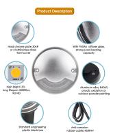 China Water Proof Side Step Light DC24V 3W DIA70MM Recessed Warm White One Two Four Side View for sale