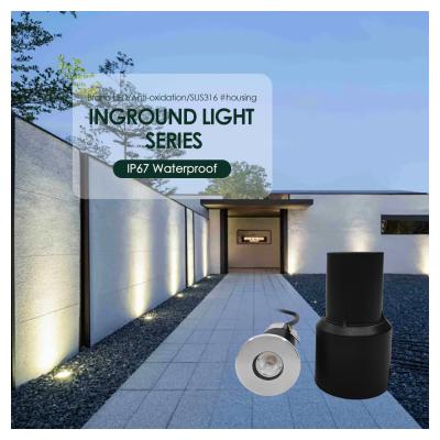 China Recessed Mini Deck Light 12V 24V 1W 2W LED Single Color DIA 38MM For Garden Square for sale