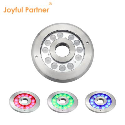 China LED Fountain Light DMX 512 Recessed Mounted IP68 12W 24W RGB Stainless Steel Water Jet for sale