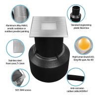 China LED Underground Lights 3W Square Shape 304 or 316 Stainless Steel 45*45MM Frame Aluminium Die Cast Body for sale