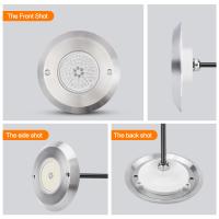 China Led Pool Lights DC12V 42W 10MM Thickness Integrate SMD 2835 RGB Color Changing Resin Filled With Stainless Steel Material for sale