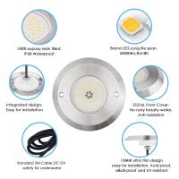 China Led Pool Lights DC12V 42W 10MM Thickness Integrate SMD 2835 RGB Color Changing Resin Filled With Stainless Steel Material for sale